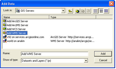 ArcGIS Desktop Help 9.3 - How to add a WMS service layer to ArcMap